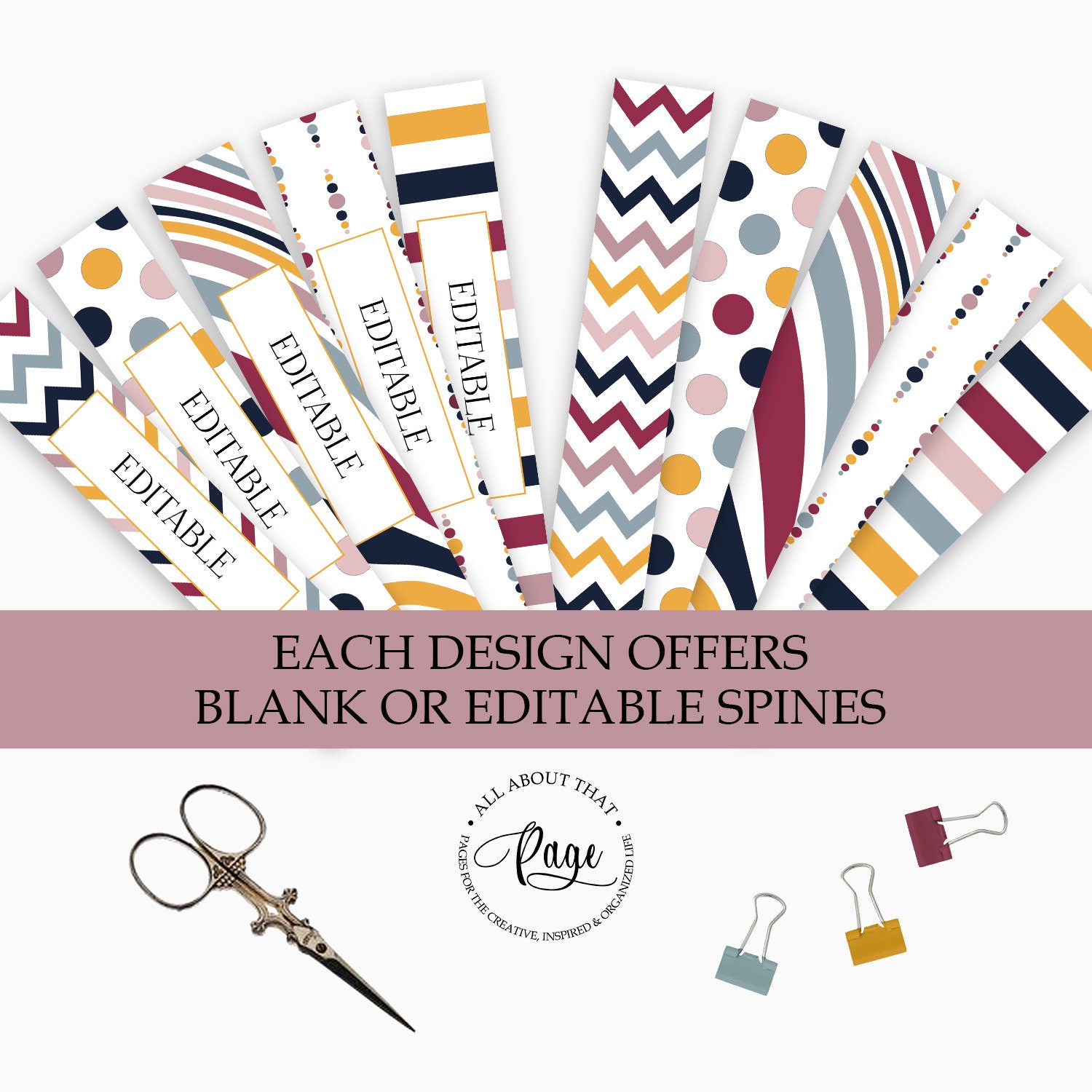 Editable Binder Covers and Spines 3 Ring Notebook Cover | Etsy