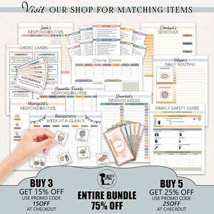 Editable Chore Chart for Kids Printable Bundle | Responsibility ...