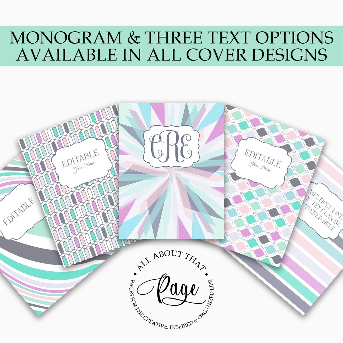 Editable Binder Covers and Spines 3 Ring Notebook Cover | Etsy