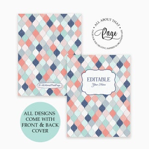 Editable Binder Covers and Spines, 3 Ring Notebook Cover, Editable ...