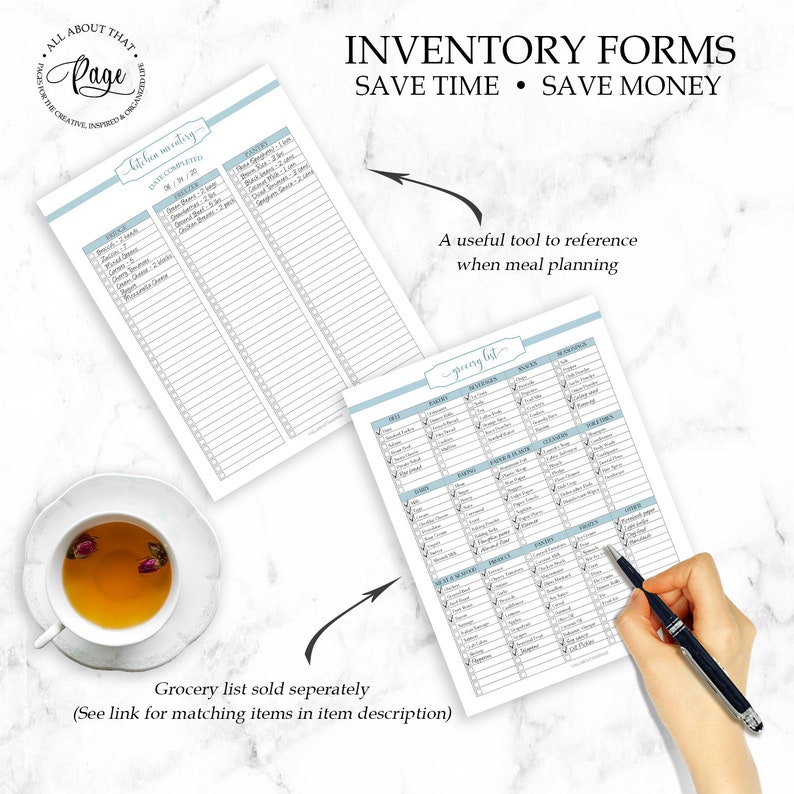 Kitchen Inventory Printable, Fridge, Freezer and Pantry Inventory ...