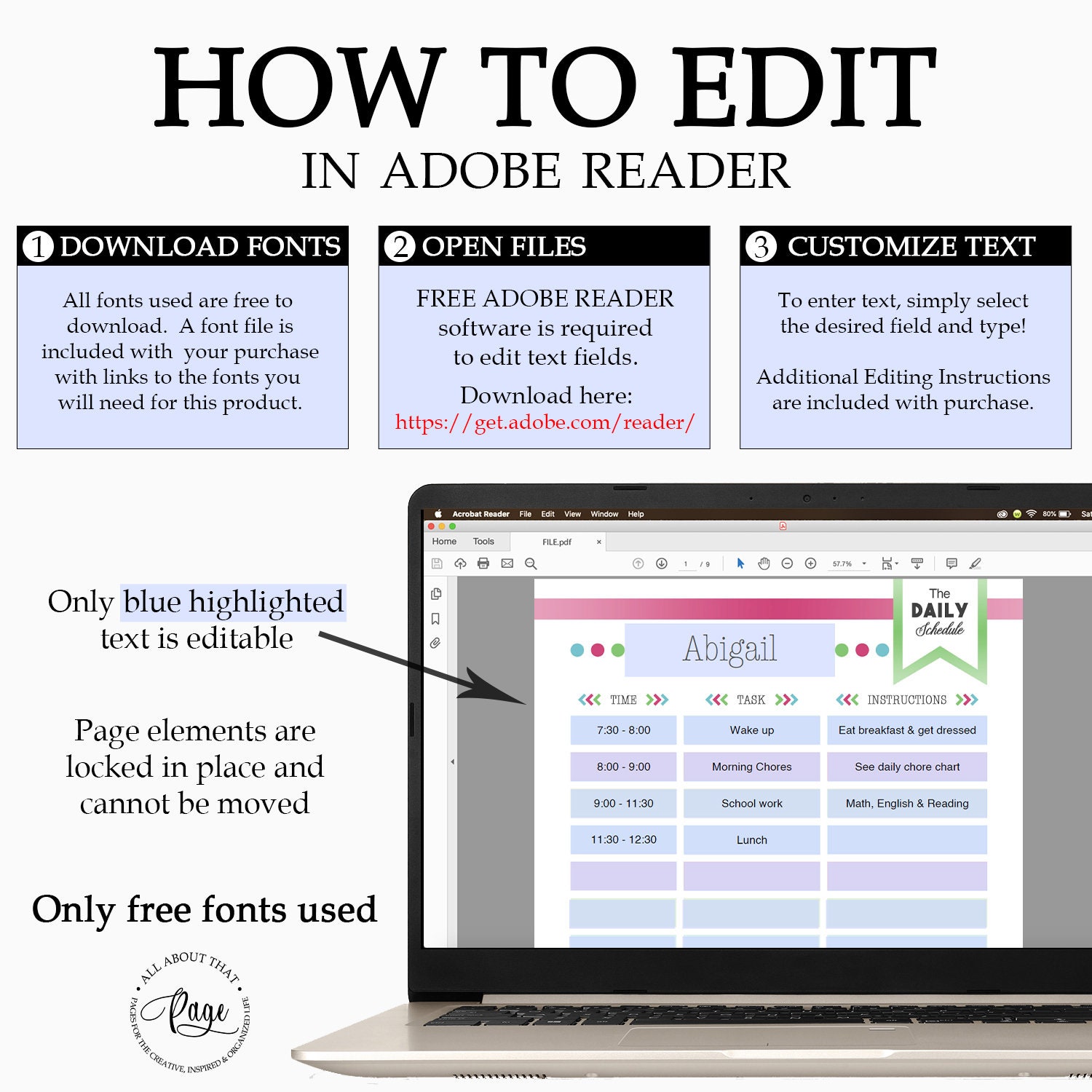 Editable Daily Schedule Template Family Routine Homeschool - Etsy