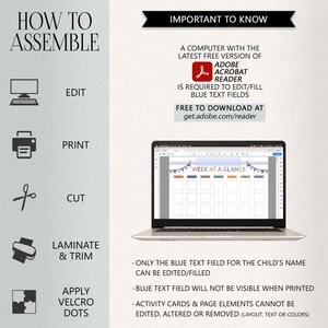 Week at a Glance Kids Calendar With Pictures Printable | Visual Weekly ...
