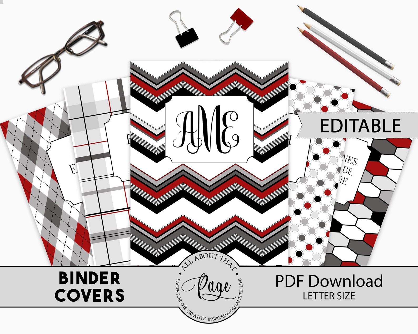 Editable Binder Covers and Spines 3 Ring Notebook Cover - Etsy