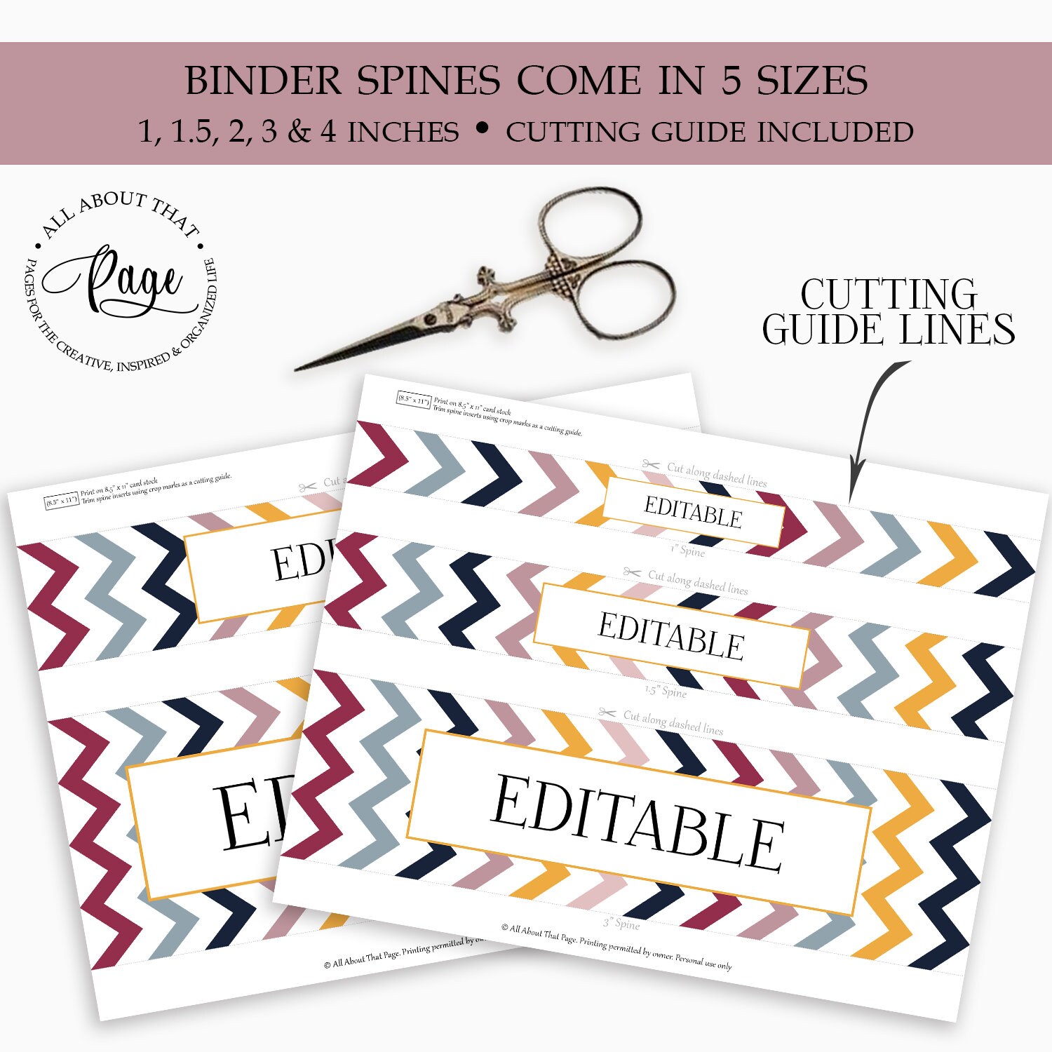 Editable Binder Covers and Spines 3 Ring Notebook Cover - Etsy