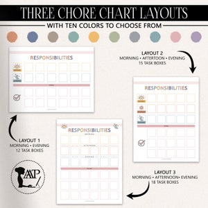 Kids Daily Responsibility Chore Chart With Pictures Printable ...