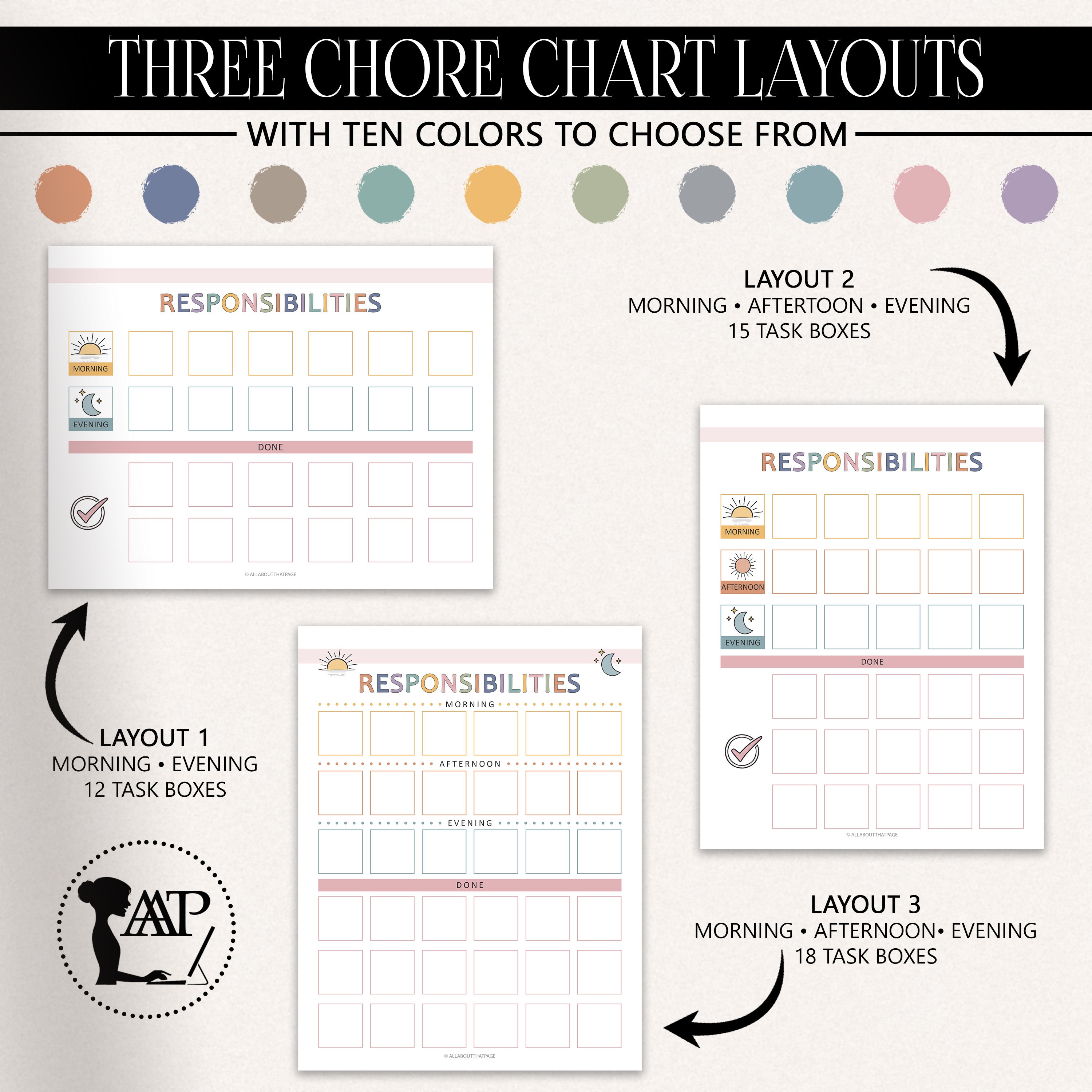 Kids Daily Responsibility Chore Chart With Pictures Printable ...