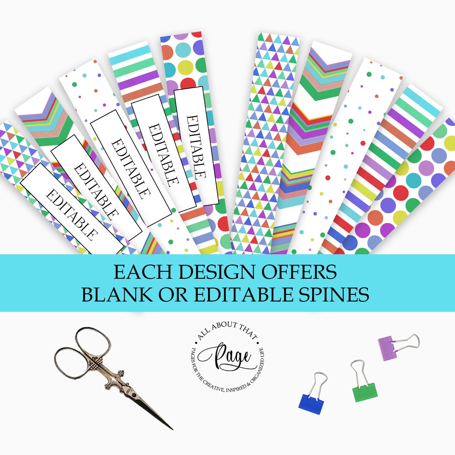 Editable Binder Covers and Spines 3 Ring Notebook Cover | Etsy