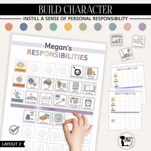 Kids Daily Responsibility Chore Chart With Pictures Printable ...