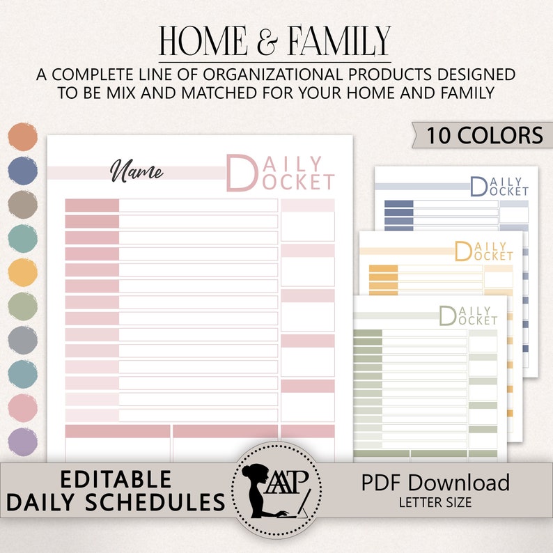 Editable Daily Schedule for Kids Printable Bundle Weekly - Etsy