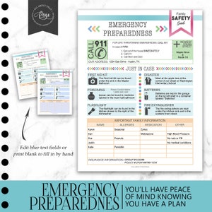 Family Safety Guide, Editable Emergency Preparedness Printable, Rules ...