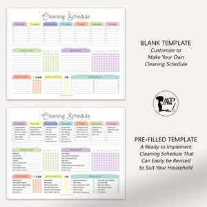 NEW Editable Cleaning Schedule | Prefilled Chores Checklist | ADHD ...