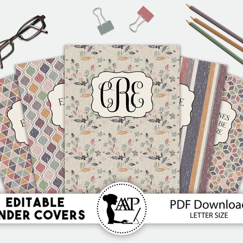 Editable Binder Covers and Spines 3 Ring Notebook Cover - Etsy