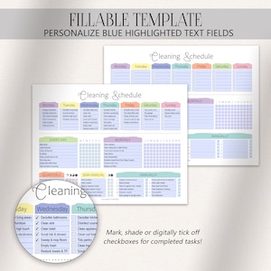 NEW Editable Cleaning Schedule | Prefilled Chores Checklist | ADHD ...
