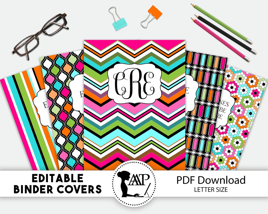 Editable Binder Covers and Spines, 3 Ring Notebook Cover, Editable ...