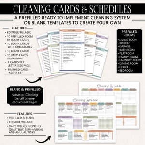 EDITABLE Family Chore & Cleaning Bundle Printable | Chore Charts ...