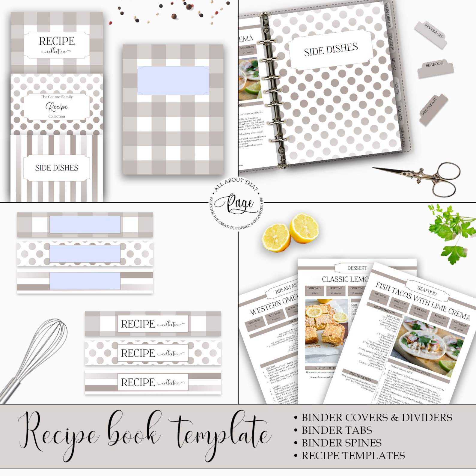 EDITABLE Recipe Book Template, Personalized Cookbook Printable, Family ...
