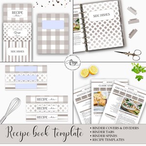EDITABLE Recipe Book Template, Personalized Cookbook Printable, Family ...