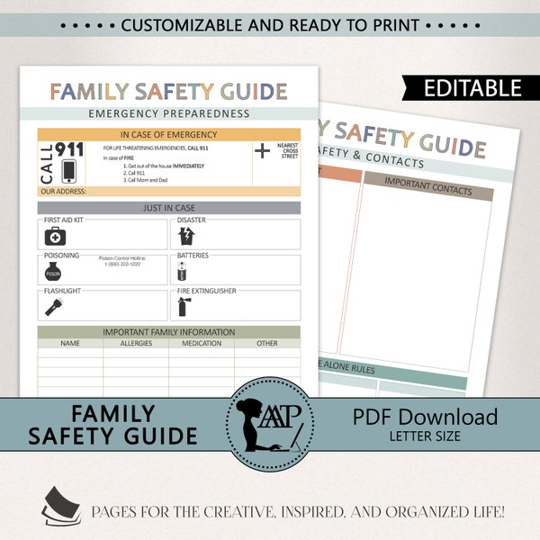 In Case of Emergency Template - Etsy