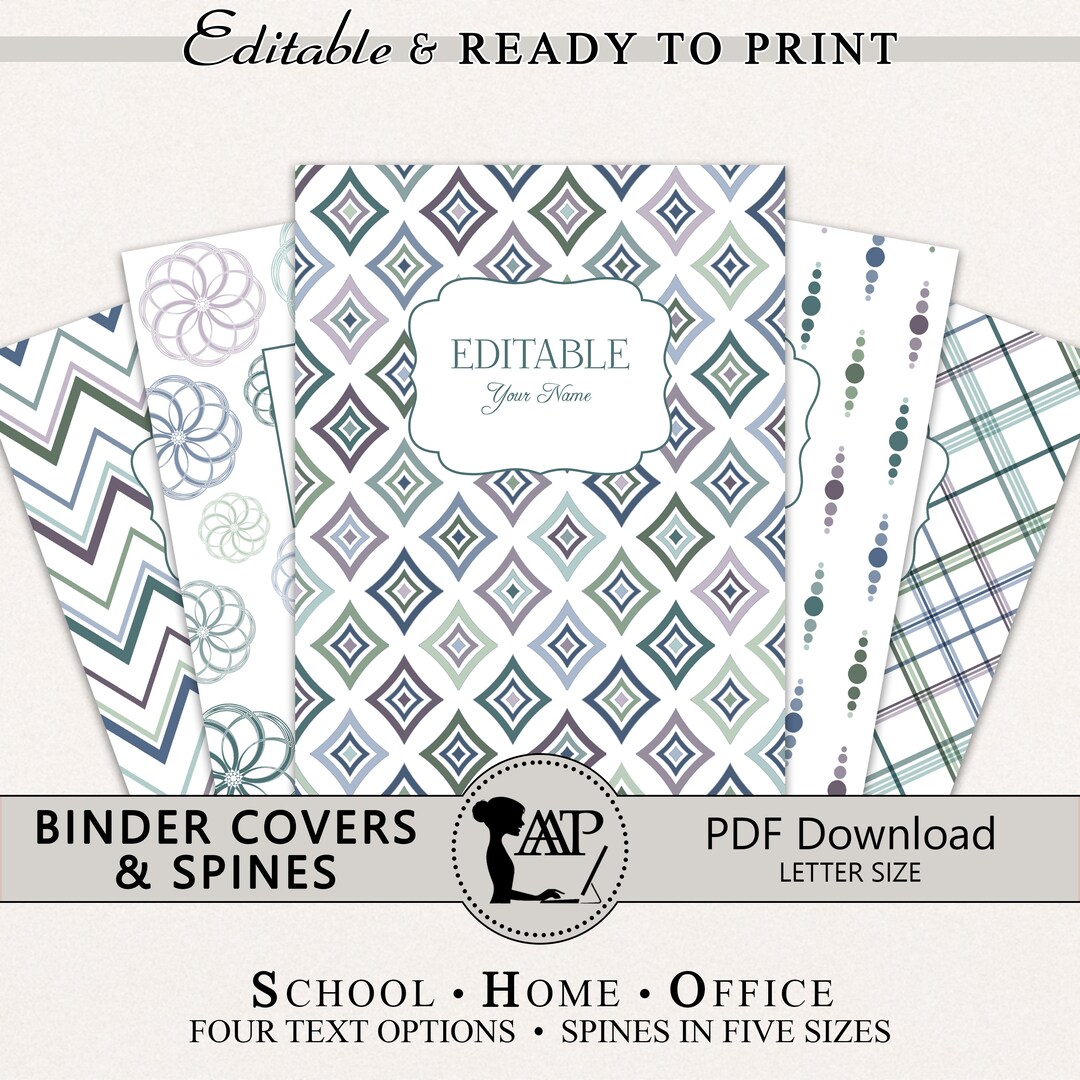 Editable Binder Covers and Spines, 3 Ring Notebook Cover, Editable ...