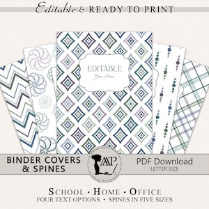 Editable Binder Covers and Spines, 3 Ring Notebook Cover, Editable ...