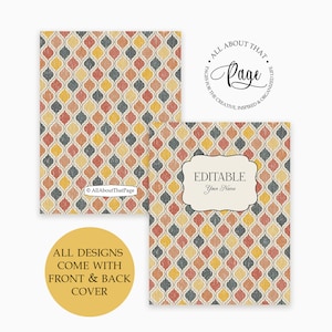 Editable Binder Covers and Spines, 3 Ring Notebook Cover, Editable ...