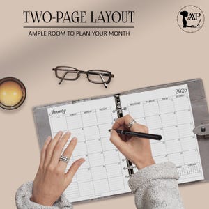 2026 2027 Monthly Calendar Printable | Two 2 Page Lined Unlined Planner ...
