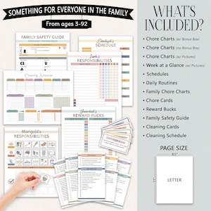 EDITABLE Family Chore & Cleaning Bundle Printable | Chore Charts ...