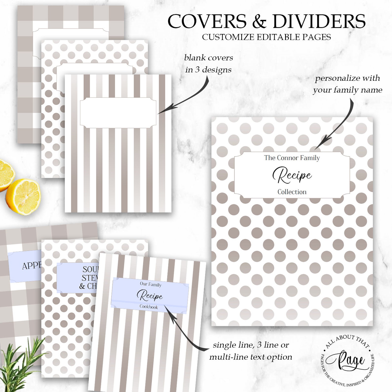 EDITABLE Recipe Book Template Personalized Cookbook - Etsy