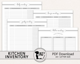 Kitchen Inventory Printable, Fridge, Freezer and Pantry Inventory ...