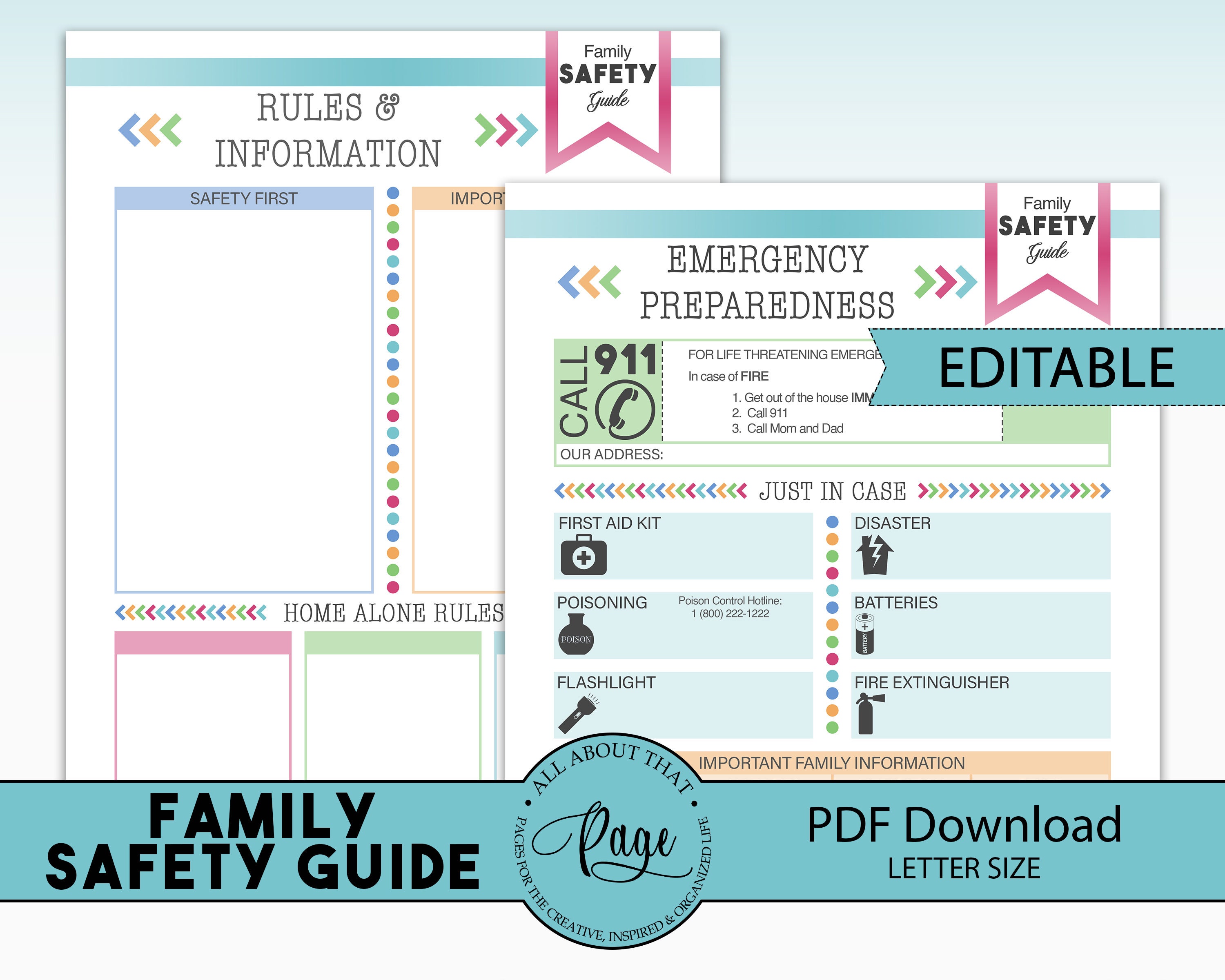 Family Safety Guide Editable Emergency Preparedness - Etsy
