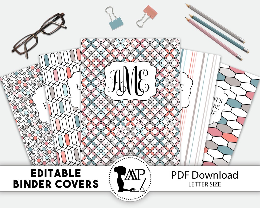 Editable Binder Covers and Spines 3 Ring Notebook Cover - Etsy