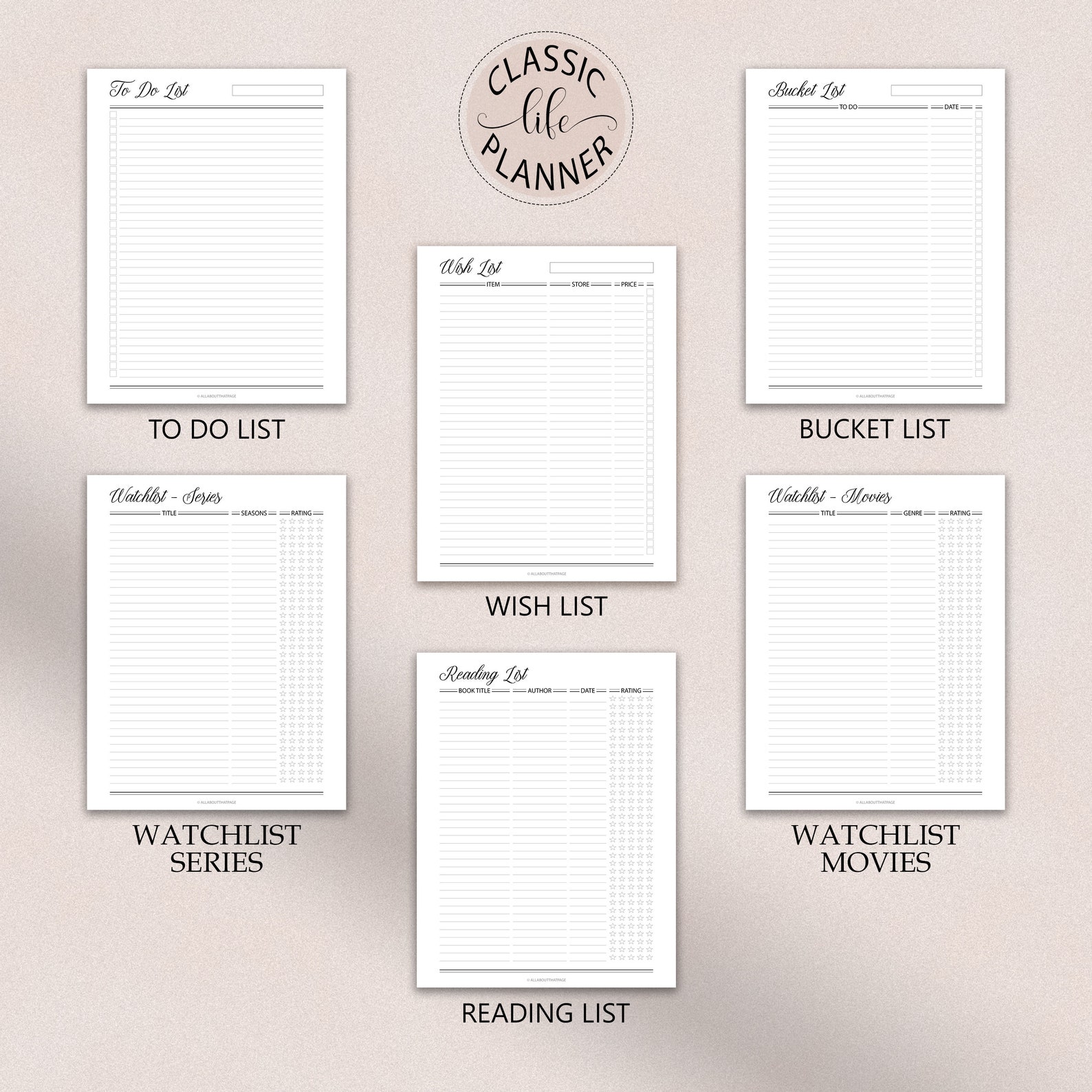 Planner Essentials Bundle Printable Digital | Monthly Weekly Daily ...