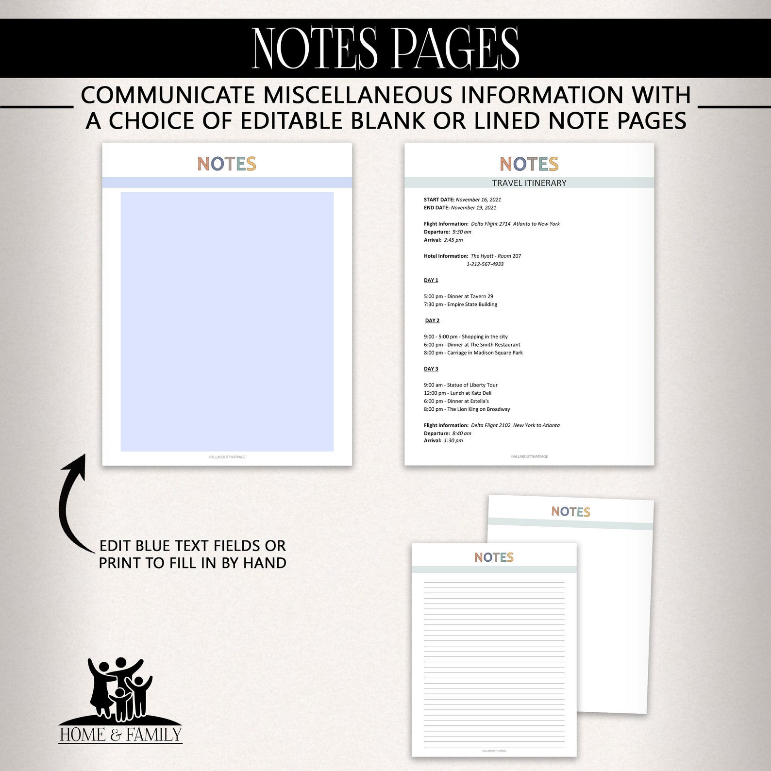 Editable Childcare Kit Printable | Babysitter Nanny Information Form ...