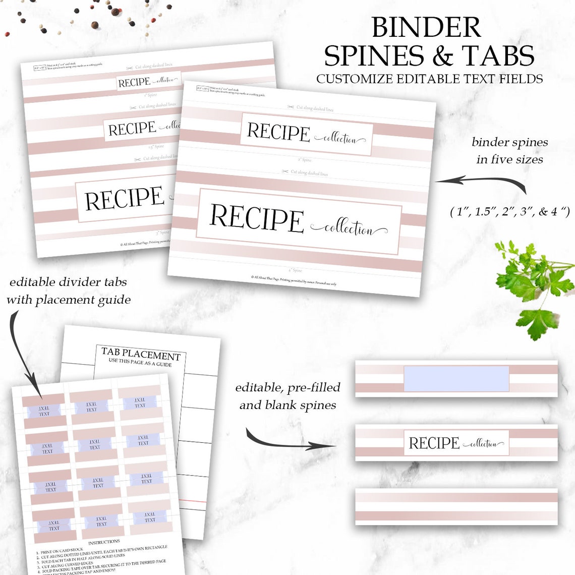 EDITABLE Recipe Book Template Personalized Cookbook | Etsy