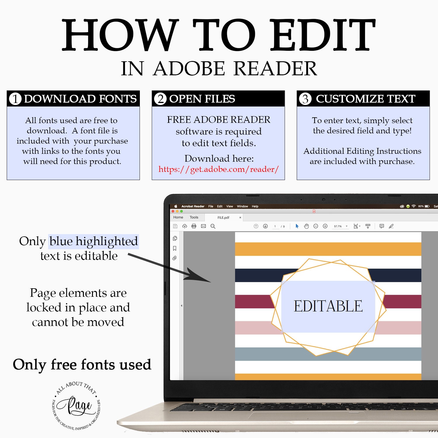 Editable Binder Covers and Spines, 3 Ring Notebook Cover, Editable ...