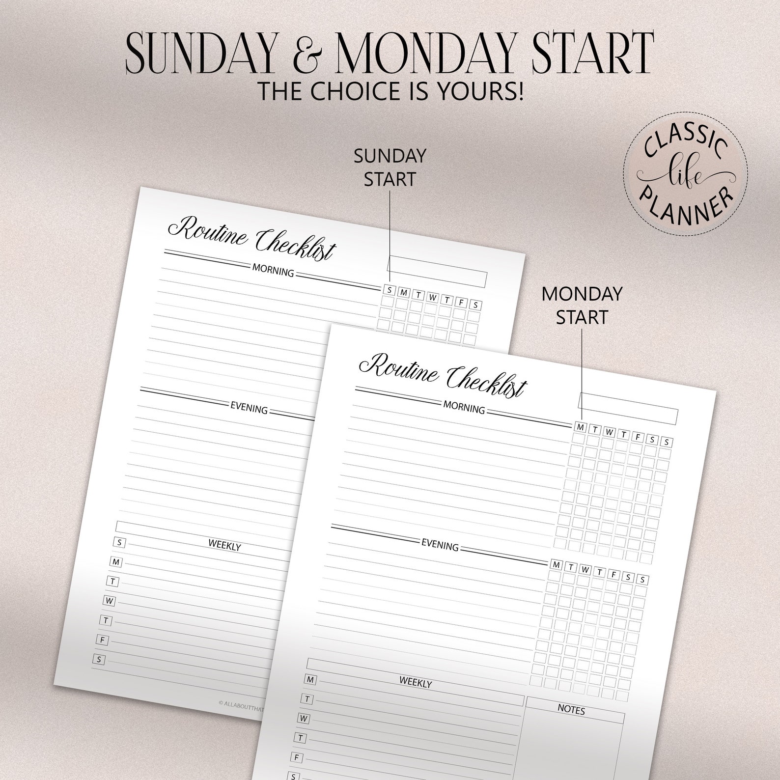 Routine Checklist, Weekly Planner Printable, Morning Evening Routines ...