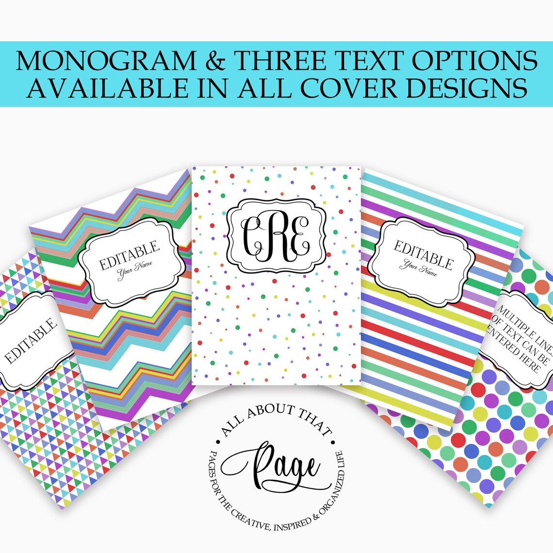 Editable Binder Covers and Spines 3 Ring Notebook Cover | Etsy