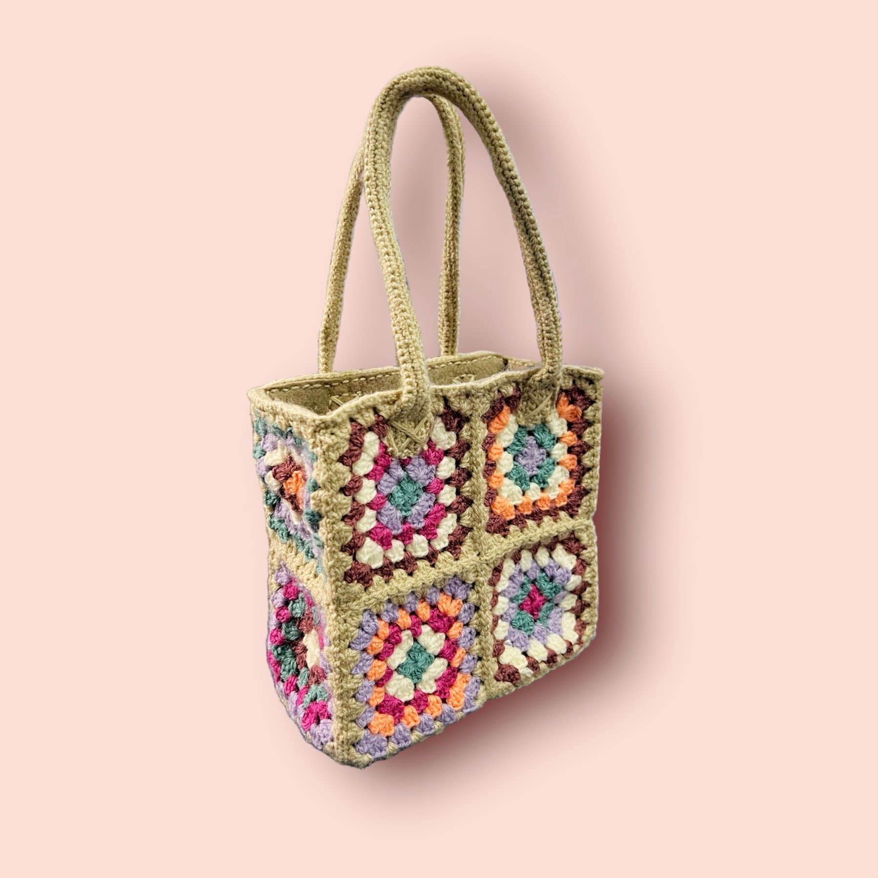 Crochet Granny Stitch Granny Square Hand Bag Purse With Liner - Etsy