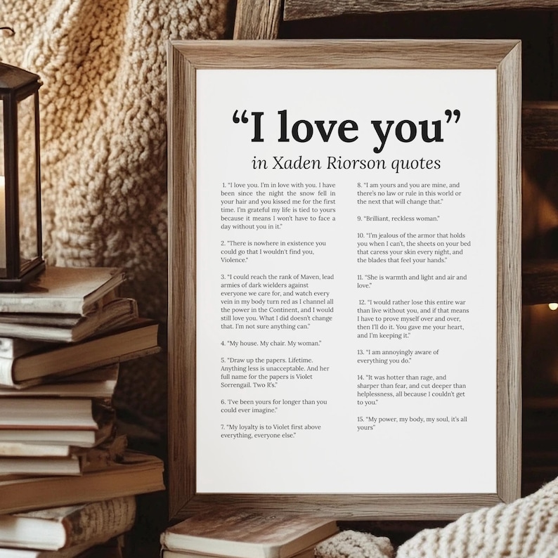 Fourth Wing Xaden Riorson Quote Print Romantasy Wall Art Digital