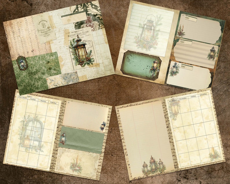 US Letter Printable Lantern Themed Planner Kit, Vintage Lantern Light ...