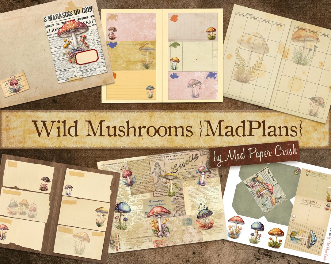 A4 Size Printable Mushroom Themed Planner Kit Vintage Mushroom Planner ...