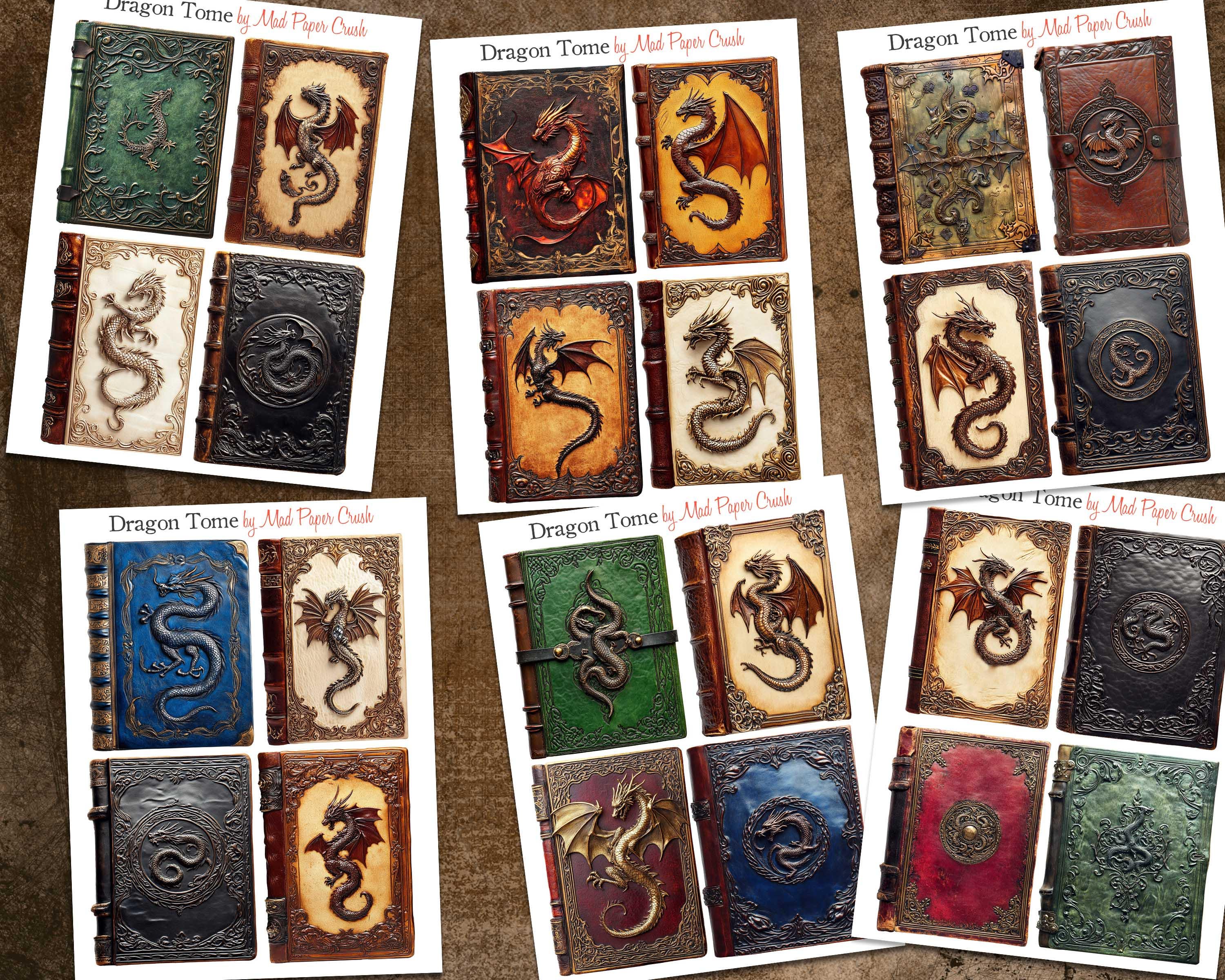 Medieval Dragon Book Covers Printable Dragon Art for Junk Journals and ...