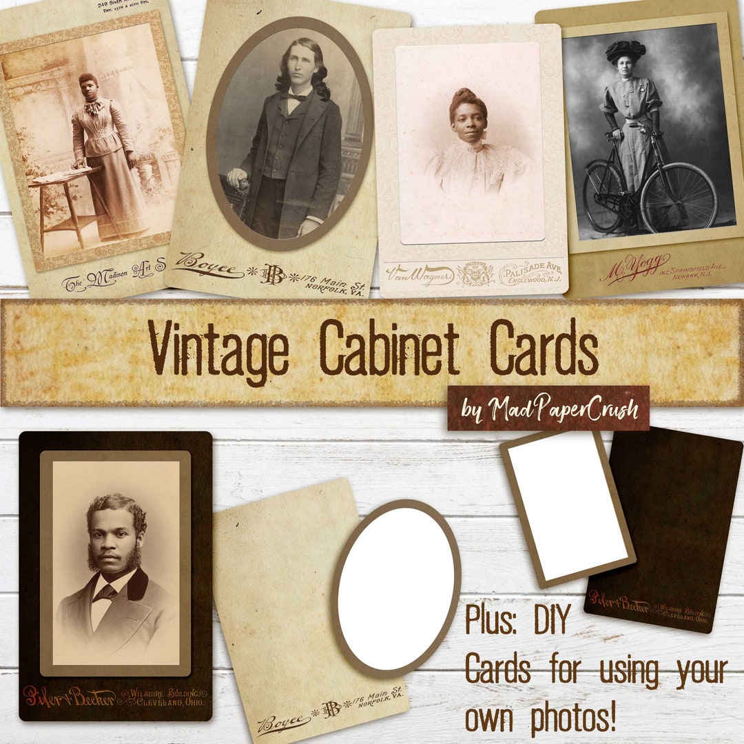 Vintage Cabinet Card Kit – DIY Photo Templates (digital Download) - Etsy