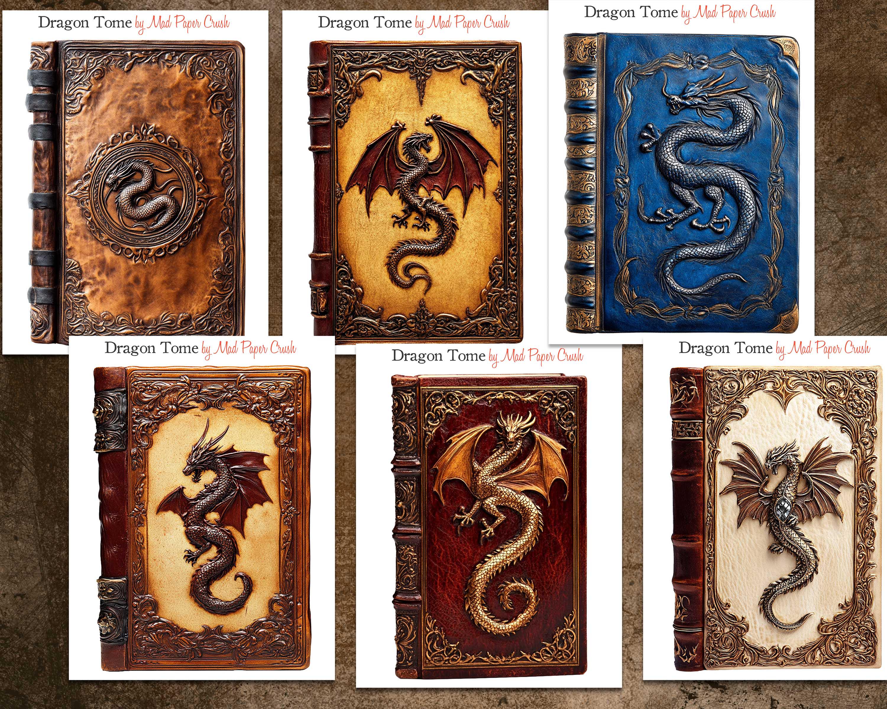 Medieval Dragon Book Covers Printable Dragon Art for Junk Journals and ...