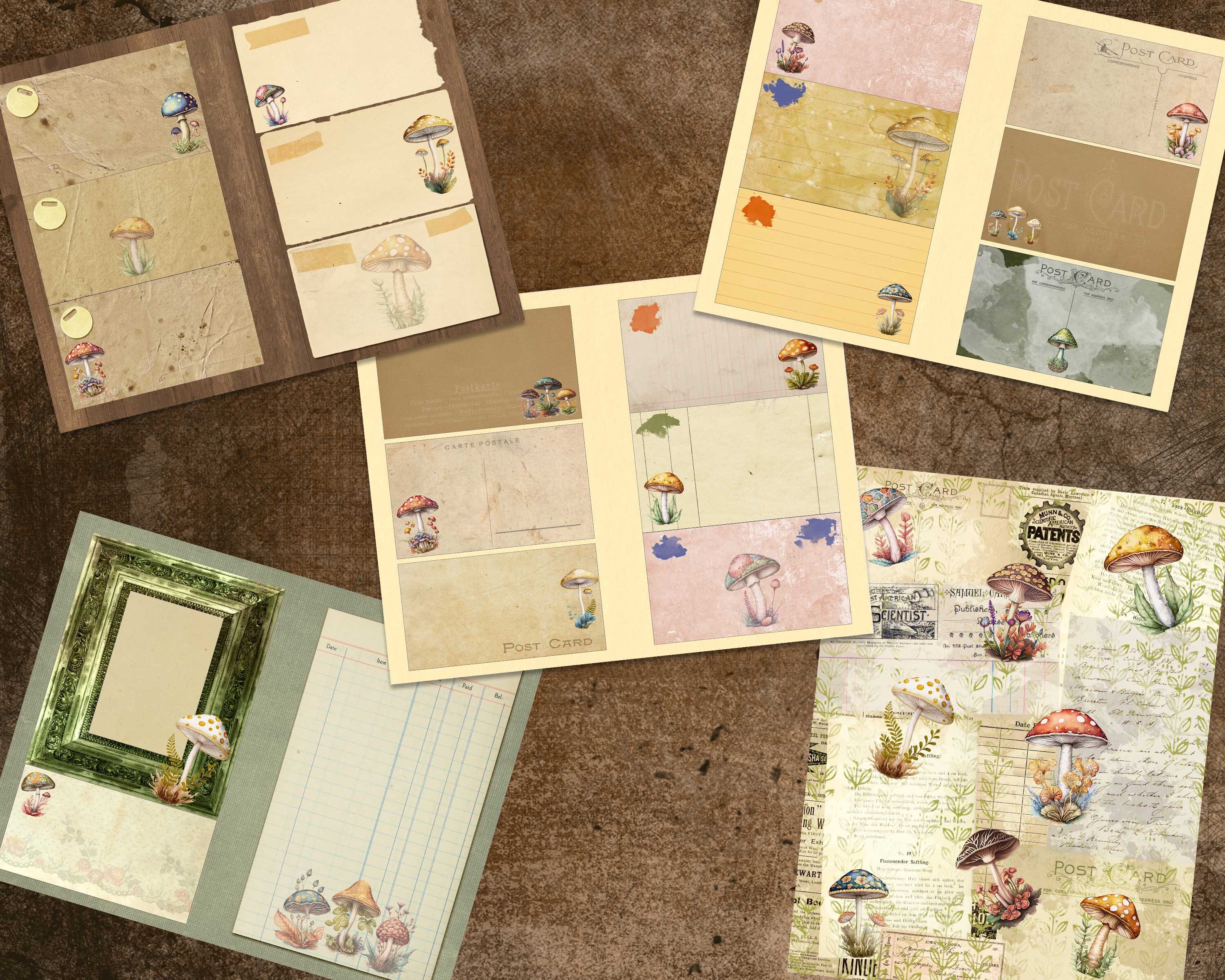 Mushroom Planner Kit A4 | Vintage Style Ephemera (digital Download) - Etsy