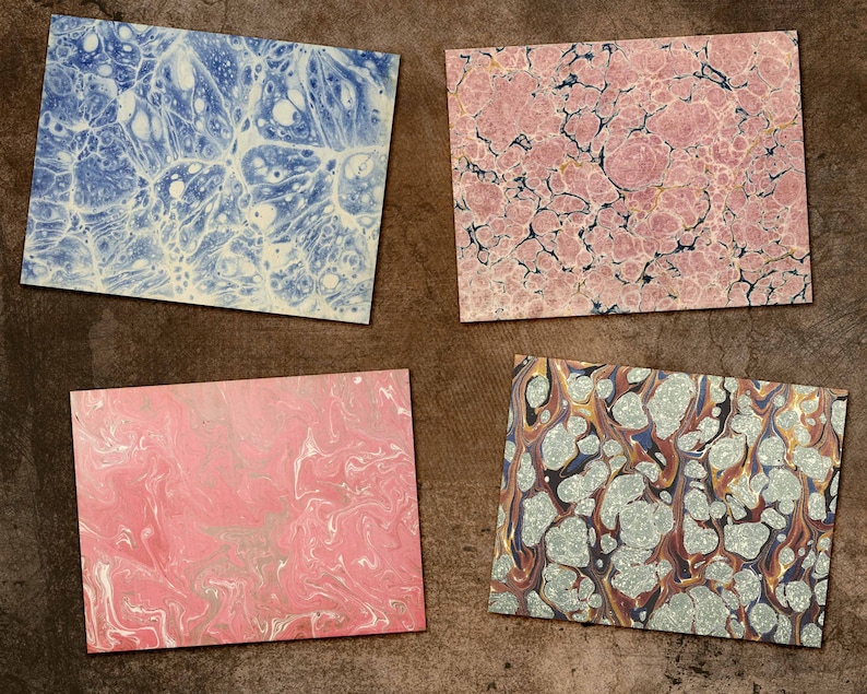 Marbled End Papers | Junk Journal Backgrounds | Vintage Endpapers - Etsy