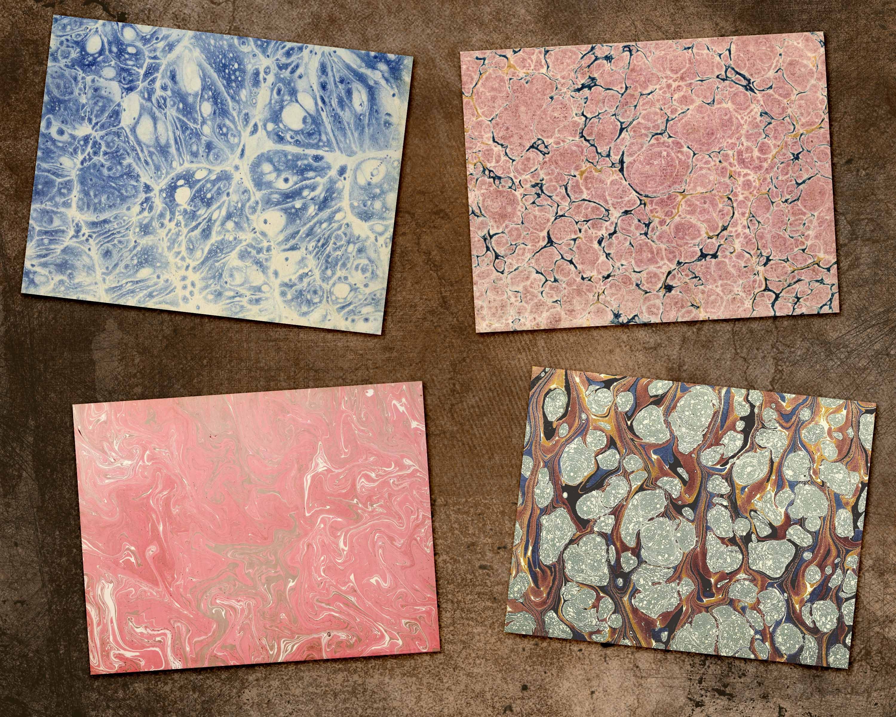 Marbled End Papers Junk Journal Backgrounds Vintage - Etsy