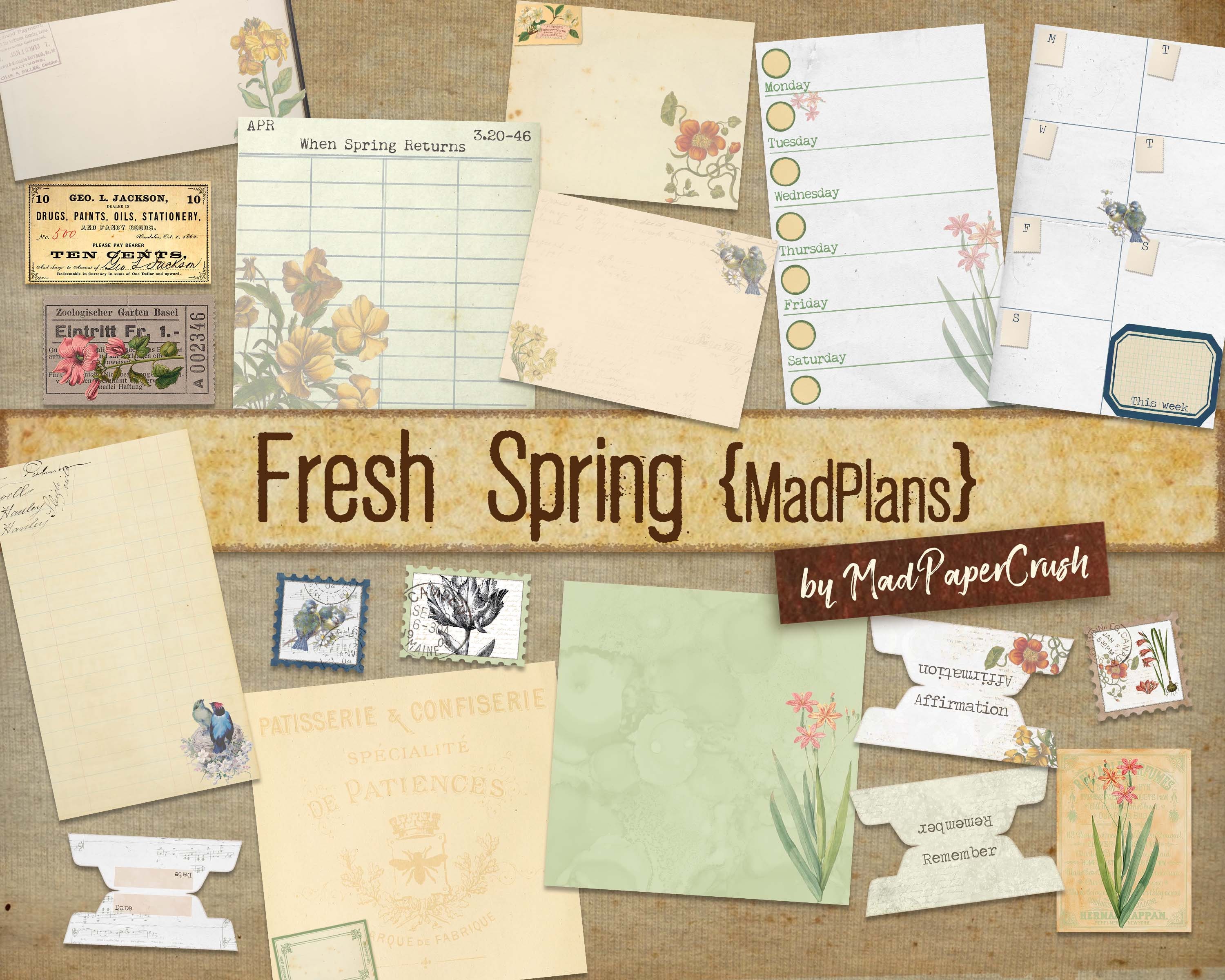 Printable Planner Digital Planner Spring Theme Planner Kit - Etsy