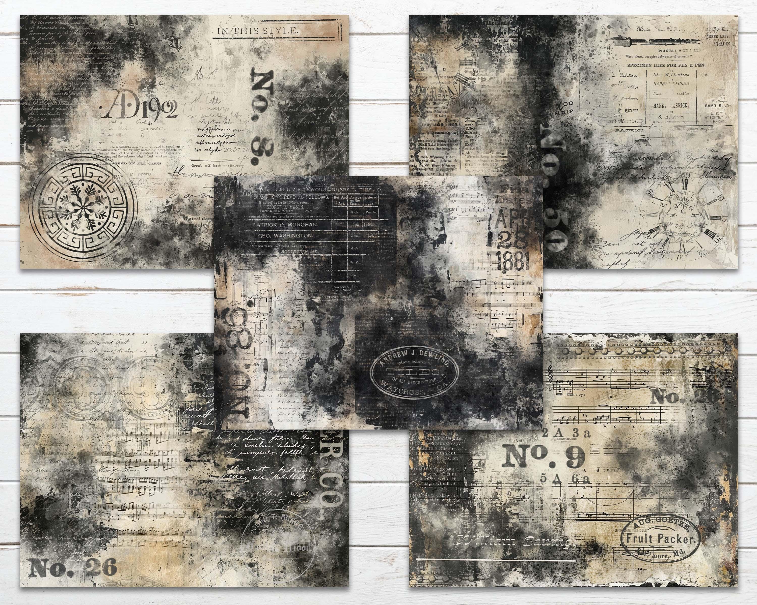 Vintage Industrial Digital Paper Pack, Grungy Forged Background ...